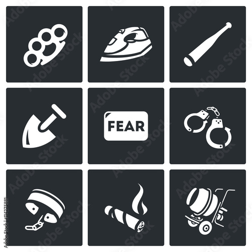 "Vector Set of Slavery Icons. Beatings, Torture, Threat, Servitude ...
