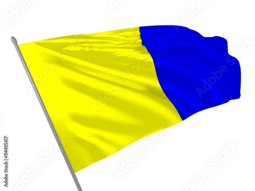 "3d illustration of international maritime signal flag meaning K letter ...