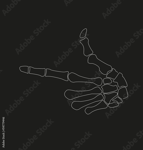 "skeleton hand pointing contour" Stock photo and royalty-free images on ...
