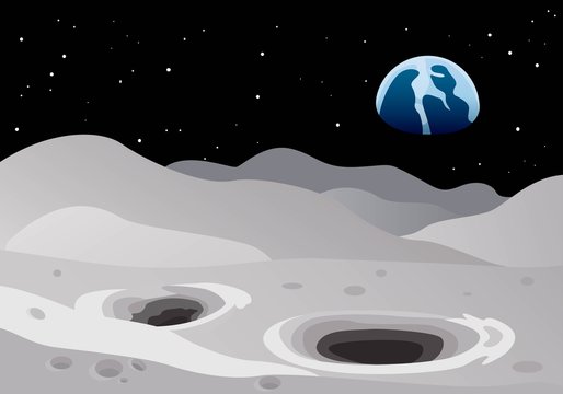 Cartoon Moon Surface