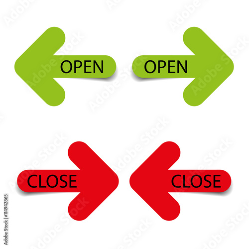 "Open and close four color arrows Vector graphics with shadow simple ...