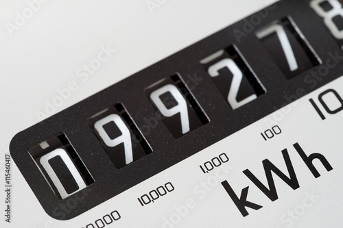 "Close-up of electricity meter and showing kilowatt hour symbol." Stock ...