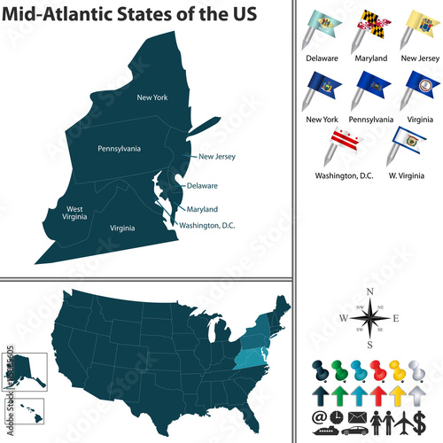 "Mid Atlantic States of the United States" Stock image and royalty-free ...