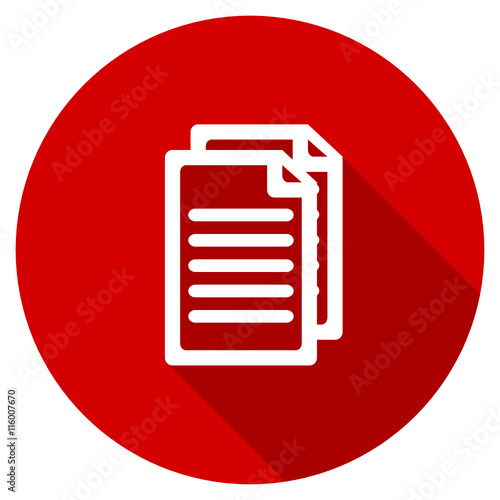 "Red round flat document vector icon" Stock image and royalty-free ...