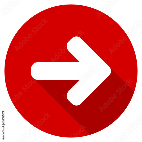 "Red round flat arrow vector icon" Stock image and royalty-free vector ...