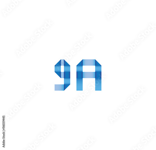 "9a initial simple modern blue " Stock image and royalty-free vector ...
