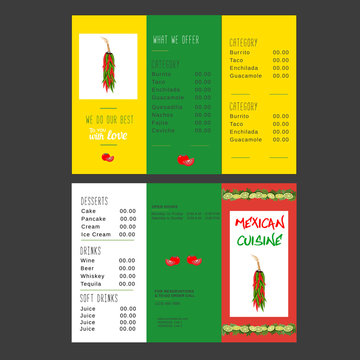 Blank Mexican Menu