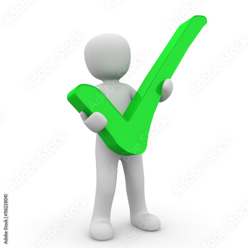"Bonhomme symbole validation en 3D" photo libre de droits sur la banque ...