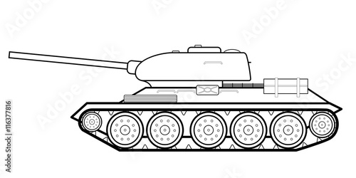 "Contours of retro battle tank T-34. Vector illustration." Stockfotos ...