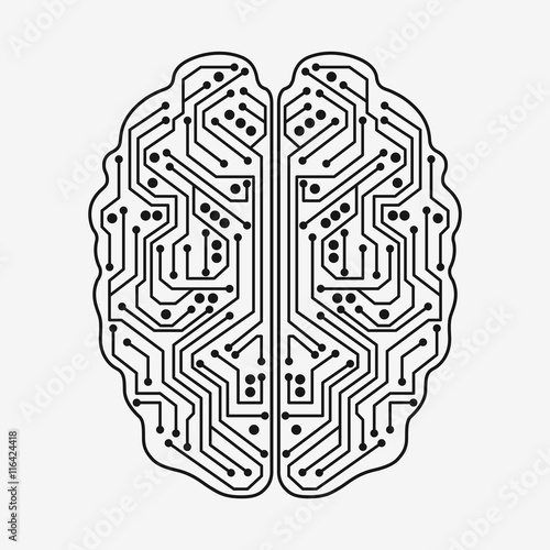 "Digital brain on white background" Stock image and royalty-free vector ...