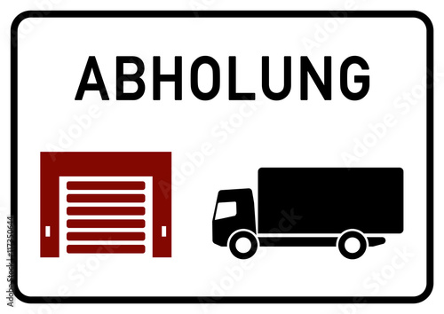 "dts4 DeliveryTruckSign - ks122 Kombi-Schild - Hinweisschild - Abholung ...