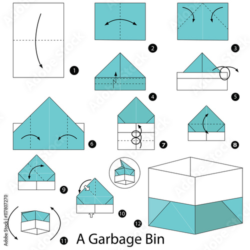 "Step by step instructions how to make origami A Box." Stock image and ...