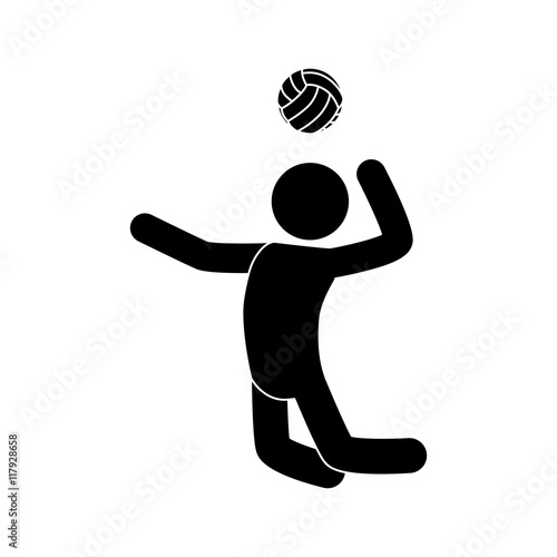 "volleyball man game sport pictogram pose vector graphic icon" fichier ...