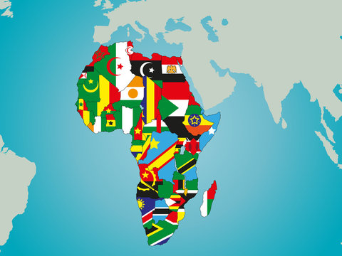Africa Map Of Flags