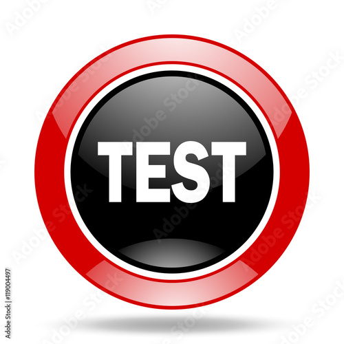 "test red and black web glossy round icon" Stock photo and royalty-free ...