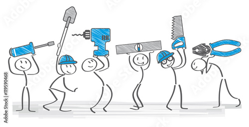 "Handwerker mit verschiedenen Werkzeugen" Stockfotos und lizenzfreie ...