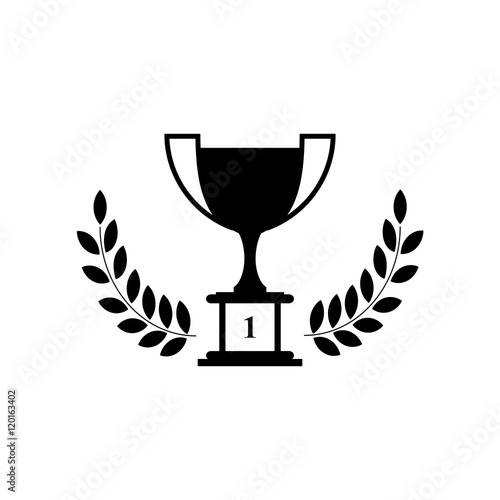"Кубок, за первое место, силуэт на белом фоне." Stock image and royalty ...