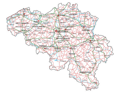 Road Map Of Belgium