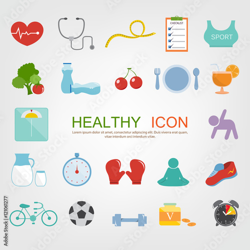 "set of healthy icon" Stock image and royalty-free vector files on ...