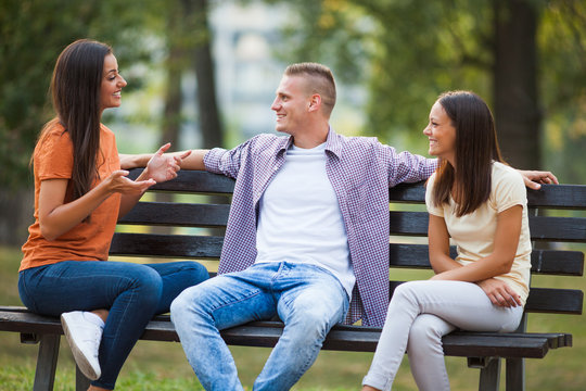 People On Park Bench
