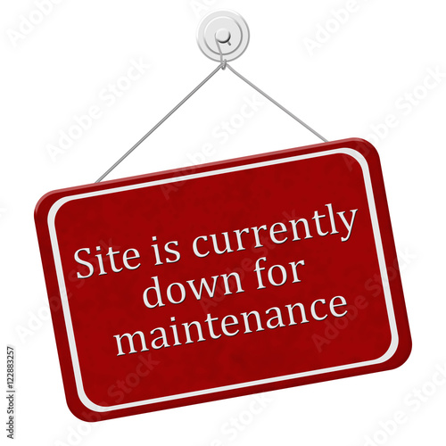 "Site is currently down for maintenance Sign" Stock photo and royalty ...