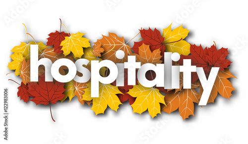 "hospitality background with maple leaves" Stock image and royalty-free ...