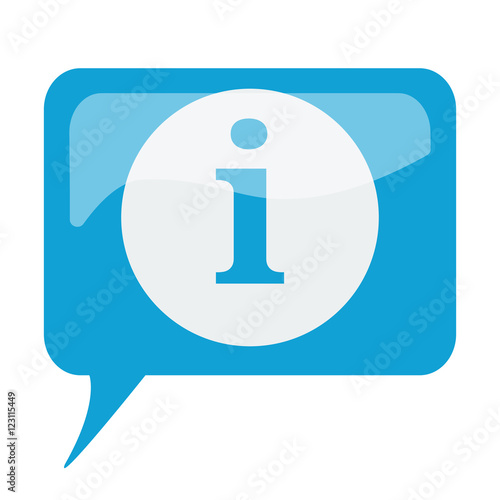 "Blue speech bubble with white Information icon on white backgrou ...