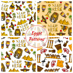 Sewing fabric with Ancient Egypt culture patterns - CottonBee