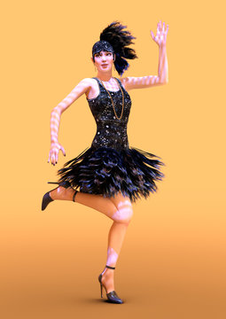 Flappers Dancing Color