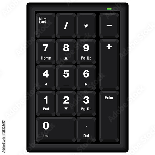 "Computer numeric keyboard isolated on white background." Stock image ...