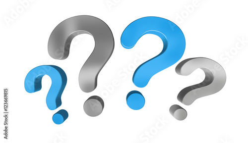 "Blue and grey question marks 3D rendering" Stock photo and royalty ...