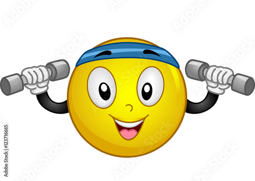 "Smiley Lift Weights Dumbbells" Stock image and royalty-free vector ...