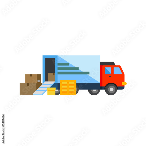 "Unloading or Loading Truck Icon" Stock image and royalty-free vector ...