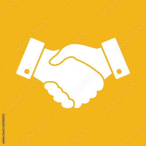 "yellow handshake vector icon. design for business and finance co ...