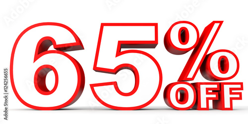 Discount 65 Percent Off 3d Illustration On White Background Stock