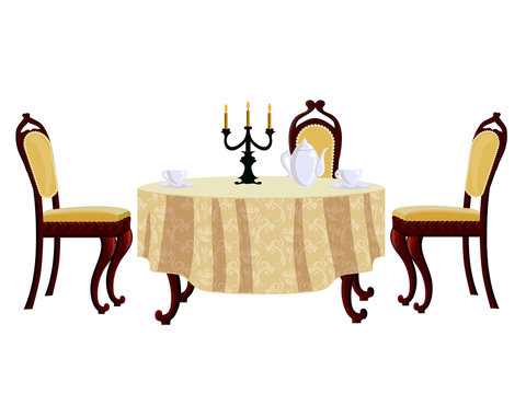 Cartoon Cafeteria Table