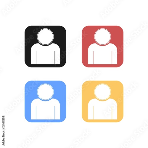 "Colorful Set of Rounded Square Avatar or Profile Icons" Stock image ...