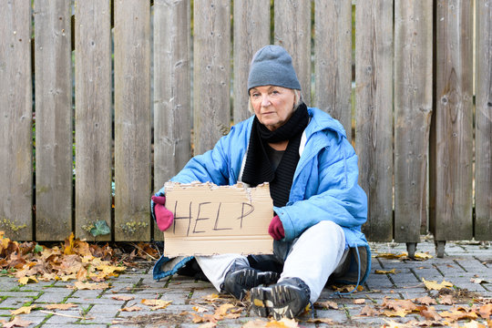 Homeless Woman Sign