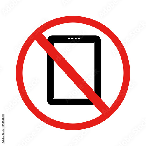 "icon with sign prohibited tablet vector illustration" Stock image and ...
