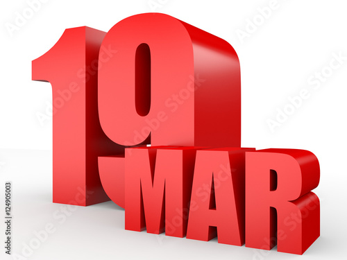 "March 19. Text on white background." photo libre de droits sur la ...