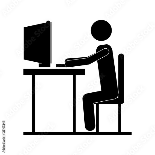 "person using computer icon image vector illustration design ...