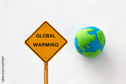 "earth with warning message Global warming" Stock photo and royalty ...