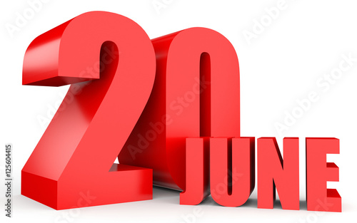"June 20. Text on white background." Stock photo and royalty-free ...