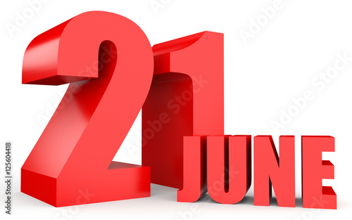 "June 21. Text on white background." photo libre de droits sur la ...
