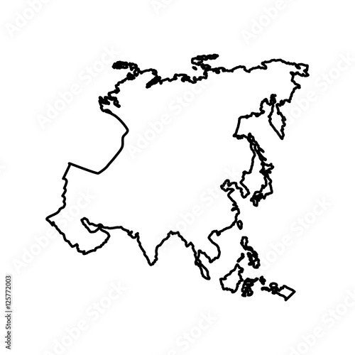 "silhouette of asia continent icon. world map design. vector ...