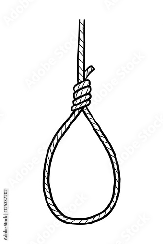 "hanging rope / cartoon vector and illustration, black and white, hand ...