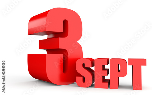 "September 3. Text on white background." Stock photo and royalty-free ...