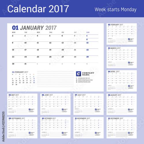 Business Yearly Calendar Templates