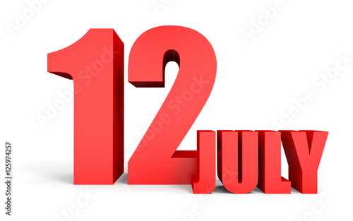 "July 12. Text on white background." Stock photo and royalty-free ...