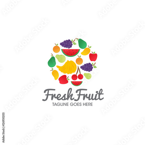 "fresh fruit logo icon concept vector template" Stock image and royalty ...